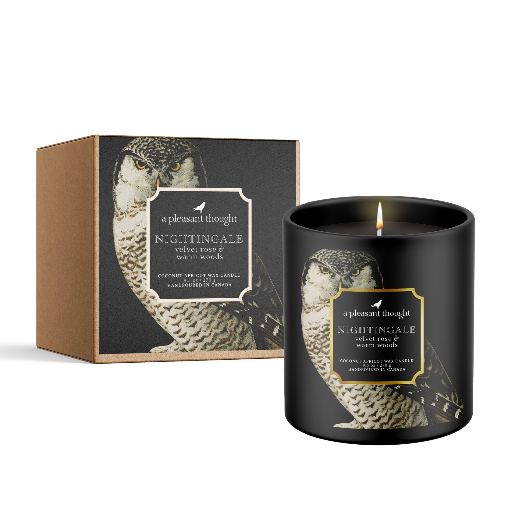 Nightingale | Velvet Rose & Warm Woods | Raven Candle – A Pleasant Thought